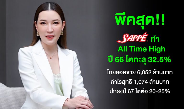 Very peak! SAPPE hits All Time High in 2023 growing 32.5% with 6,052 million baht in revenue and ...